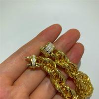 China 11mm Latest Version Hand Moissanite Hip Hop Chains Round Inlaid Gold Rope Chain for sale