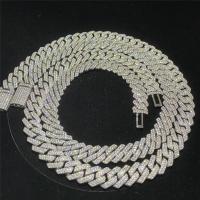 China Round Brilliant Cut Moissanite Cuban Chain for sale