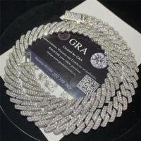 China Round Brilliant Cut Moissanite Cuban Chain for sale