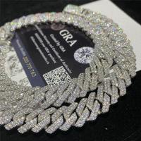 China 925 Sterling Silver Vvs Moissanite Cuban Chain Bracelet 14mm Miami Cuban Link Chain for sale
