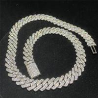 China 925 Sterling Silver Vvs Moissanite Cuban Chain Bracelet 14mm Miami Cuban Link Chain for sale