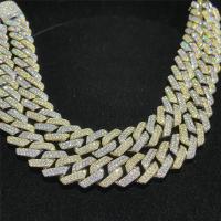 China Jewelry Baguette Moissanite Hip Hop Chains Luxury Cuban Moissanite Cuban Chain for sale