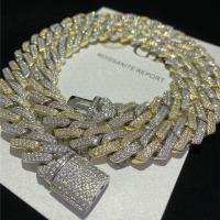 China Jewelry Baguette Moissanite Hip Hop Chains Luxury Cuban Moissanite Cuban Chain for sale
