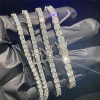 China Hip Hop Moissanite Tennis Necklace 925 Sterling Silve VVS Diamond Tennis Necklace for sale