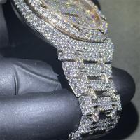 China Custom Luxury Moissanite Iced Out Watch VVS Stainless Steel Diamond Watch for sale