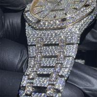 China Custom Luxury Moissanite Iced Out Watch VVS Stainless Steel Diamond Watch for sale