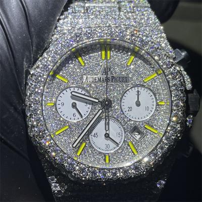 China Luxury Hip Hop VVS1 Hip Hop Diamond Watch Handmade Ap Watch Royal Oak for sale