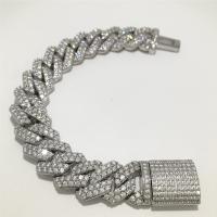 China Miami Moissanite Cuban Chain Luxury Rapper Vvs Moissanite Cuban Link Bracelet for sale