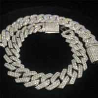 China 925 Sterling Silver Moissanite Cuban Link Pendant Moissanite Link Gold Gold for sale