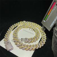 China Custom Moissanite Cuban Chain Necklace 24 Inch GRA Cuban Link For Music Concert for sale