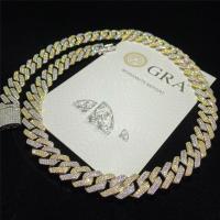 China Iced Out Miami Cuban Link Chain OEM 18k Gold Cuban Link Chain 925 Sterling Silver for sale