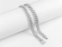 China Two Tone 20 Inch Moissanite Hip Hop Chains Two Tone 14mm Cuban Link Chain for sale