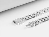China Two Tone 20 Inch Moissanite Hip Hop Chains Two Tone 14mm Cuban Link Chain for sale