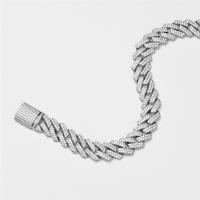 China Two Tone 20 Inch Moissanite Hip Hop Chains Two Tone 14mm Cuban Link Chain for sale