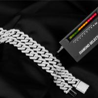 China 16 Inches Hip Hop Jewelry 18K Miami 925 Sterling Silver Moissanite Tennis Chain for sale