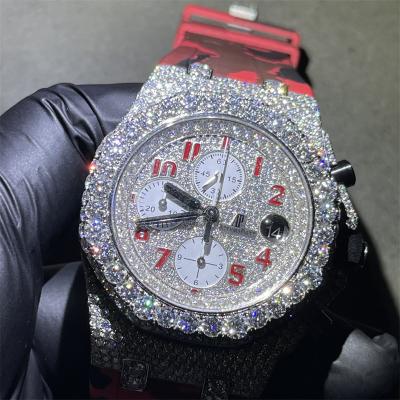China 28 Carats Iced Out Moissanite Watch  Audemars Piguet Buss Down Ap Watch for sale