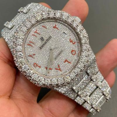 China Stainelss Steel Custom Moissanite Watches Moissanite Audemars Piguet Royal Oak for sale