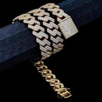 China 14mm Moissanite Diamond Cuban Link Hip Hop Vvs Moissanite Cuban Link Jewelry for sale
