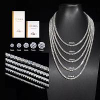 China Hip Hop Moissanite Tennis Chain 925 Sterling Silver Moissanite Tennis Necklace for sale