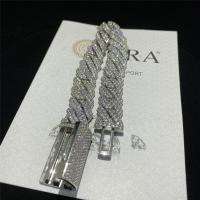 China Vvs Miami Moissanite Chain Jewelry Cuban Link Sterling Silver Iced Out for sale