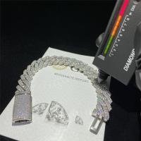 China Vvs Miami Moissanite Chain Jewelry Cuban Link Sterling Silver Iced Out for sale