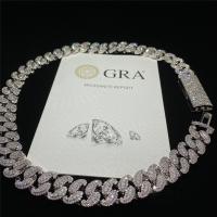 China Hip Hop Moissanite Cuban Link Chain Miami Mens Sterling Silver Jewelry Necklace for sale