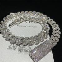 China Hip Hop Moissanite Cuban Link Chain Miami Mens Sterling Silver Jewelry Necklace for sale