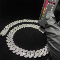 China Miami Iced Out Moissanite Mens Cuban Link Chain Rappers 925 Sterling Silver Iced Out for sale