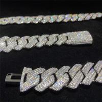 China Miami Iced Out Moissanite Mens Cuban Link Chain Rappers 925 Sterling Silver Iced Out for sale