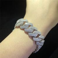 China Iced Miami Moissanite Cuban Link Chain Bracelet 925 Silver Vvs For Jewelry Company for sale