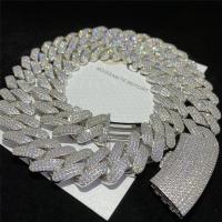 China Miami Iced Out Mens Cuban Link Chain VVS Moissanite Rappers 925 Sterling Silver for sale
