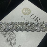 China Jewelry Moissanite Hip Hop Cuban Chain 925 Sterling Silver Vvs Diamond Silver 20mm Mens for sale