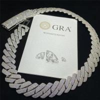 China Miami Iced Out Mens Cuban Link Chain VVS Moissanite Rappers 925 Sterling Silver for sale