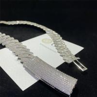 China Miami Iced Out Mens Cuban Link Chain VVS Moissanite Rappers 925 Sterling Silver for sale