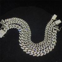 China Custom Moissanite Cuban Link Chain Bracelet Jewelry Sterling Silver Hip Hop For Women for sale