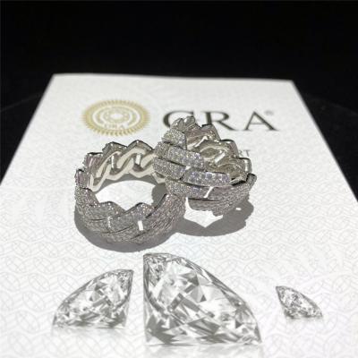 China 925 Silver Miami Cuban Link Chain Iced Out Moissanite Mens Diamond Ring For Fine Jewelry for sale
