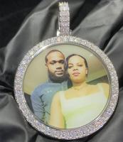 China Custom Moissanite Photo Picture Pendant Iced Out Hip Hop Bling Men for sale