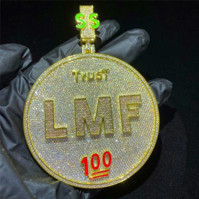 China Iced Out Pendant Moissanite Hip Hop Cuban Necklace Diamond 925 Silver VVS for sale