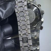 China Custom VVS Lab Moissanite Diamond Watch Iced Out Hand Setting Bezel for sale