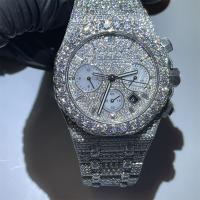 China Custom VVS Lab Moissanite Diamond Watch Iced Out Hand Setting Bezel for sale