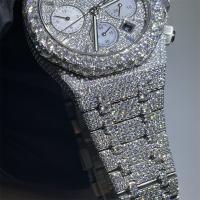 China Custom VVS Lab Moissanite Diamond Watch Iced Out Hand Setting Bezel for sale