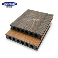 China 3D Embossed Finish 100% Waterproof Anti-Slip Textured Surface WPC Decking Composite Decking for Outdoor for sale