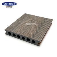 China 3D Embossed Finish 100% Waterproof Anti-Slip Textured Surface WPC Decking Composite Decking for Outdoor for sale