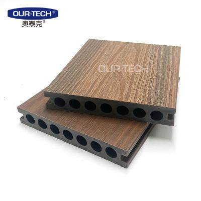 China Premium 3D Embossed Finish WPC Decking - 100% Waterproof & Anti-Slip Textured Surface for Outdoor Use for sale