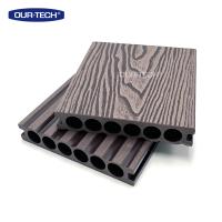 China Outdoor WPC Decking with 3D Embossed Finish 100% Waterproof and Anti-Slip Textured Surface for sale