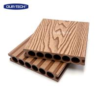 China Outdoor WPC Decking with 3D Embossed Finish 100% Waterproof and Anti-Slip Textured Surface for sale