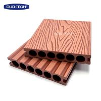 China Outdoor WPC Decking with 3D Embossed Finish 100% Waterproof and Anti-Slip Textured Surface for sale