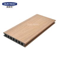 China European Co-Extrusion Waterproof Deck Floor WPC Hollow Decking Composite Decking Outdoor Use Brushed Wood Plastic Composite for sale
