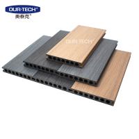 China European Co-Extrusion Waterproof Deck Floor WPC Hollow Decking Composite Decking Outdoor Use Brushed Wood Plastic Composite for sale