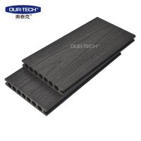 China European Co-Extrusion Waterproof Deck Floor WPC Hollow Decking Composite Decking Outdoor Use Brushed Wood Plastic Composite for sale